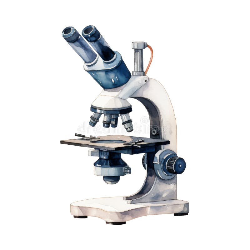 Watercolor Microscopes in Vibrant Colors Stock Photo - Illustration of ...