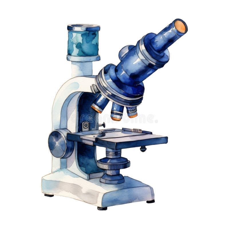 Watercolor Microscopes in Vibrant Colors Stock Image - Illustration of ...