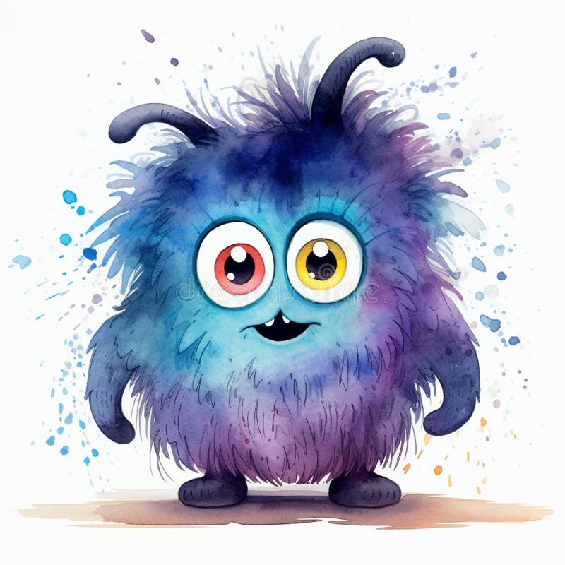 Watercolor Monster Artwork Imaginative Joy Stock Illustration ...