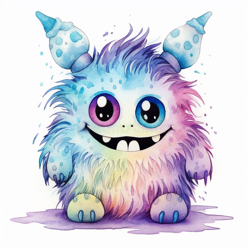 Watercolor Monster Dancing stock illustration. Illustration of power ...