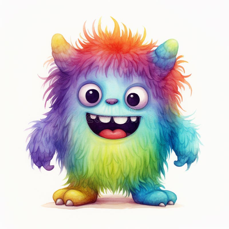 Watercolor Monster Dancing stock illustration. Illustration of children ...