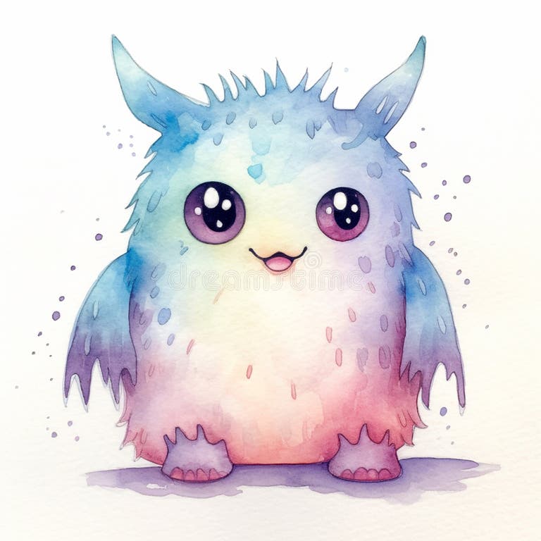 Inspiring Watercolor Monster that Will Motivate You To Dream Big Stock ...
