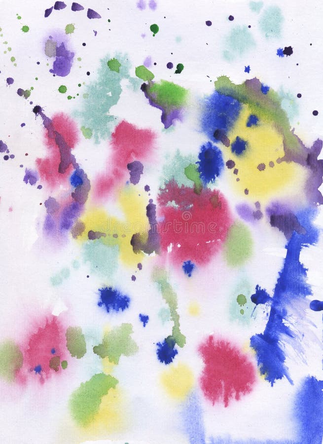 Watercolor Multi -colored Spots on Paper Stock Illustration ...