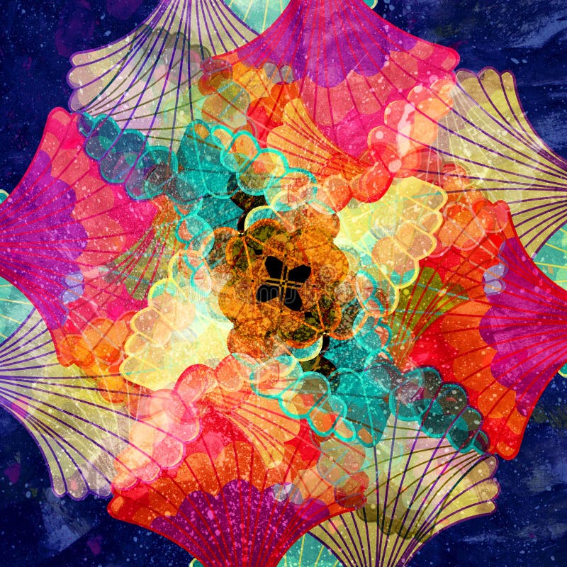 Watercolor Multicolored Abstract Elements Stock Illustration ...