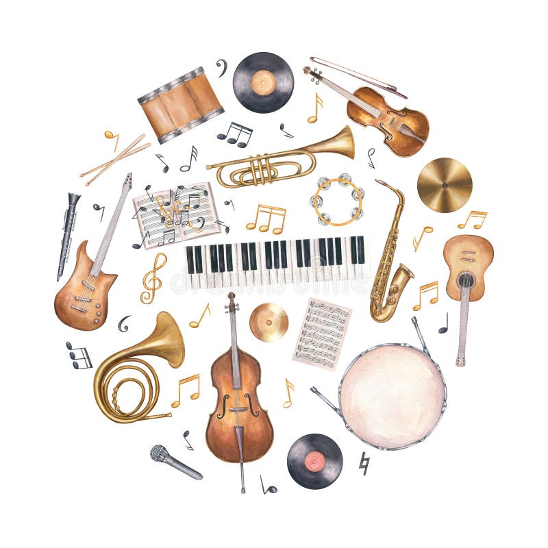 Musical Instruments Circle Stock Illustrations – 1,454 Musical ...