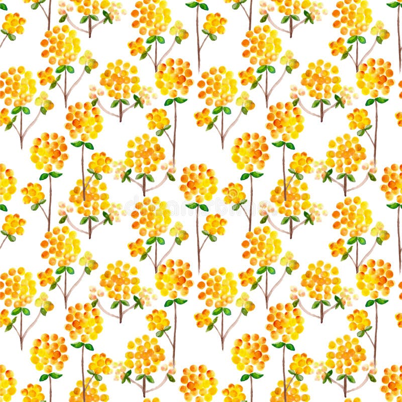 Watercolor Natural Seamless Pattern Stock Illustration - Illustration ...