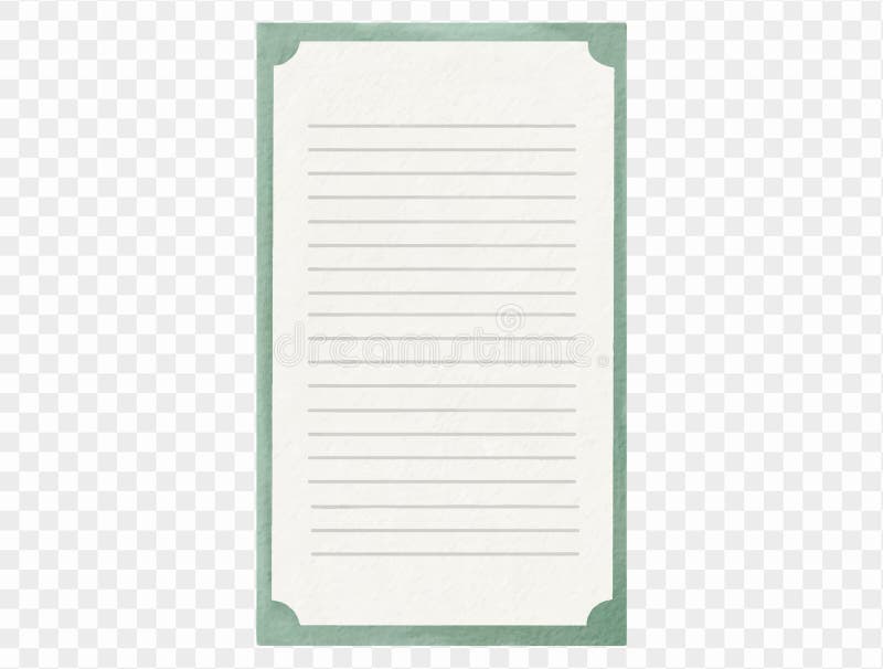Watercolor Notepaper with Green Border for School Projects. Vector ...