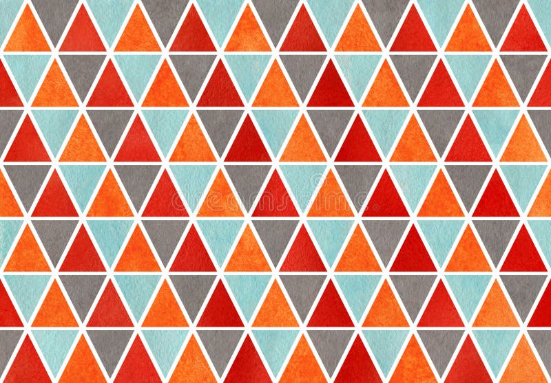Watercolor Triangle Pattern Stock Illustration - Illustration of ...