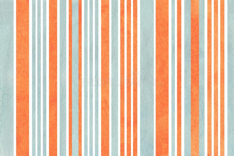 Watercolor Orange and Blue Striped Background. Stock Illustration ...