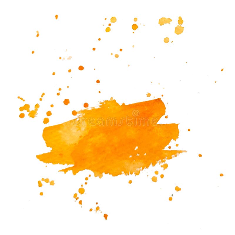 Watercolor Orange Splash and Splattered Illustration Isolated Stock ...