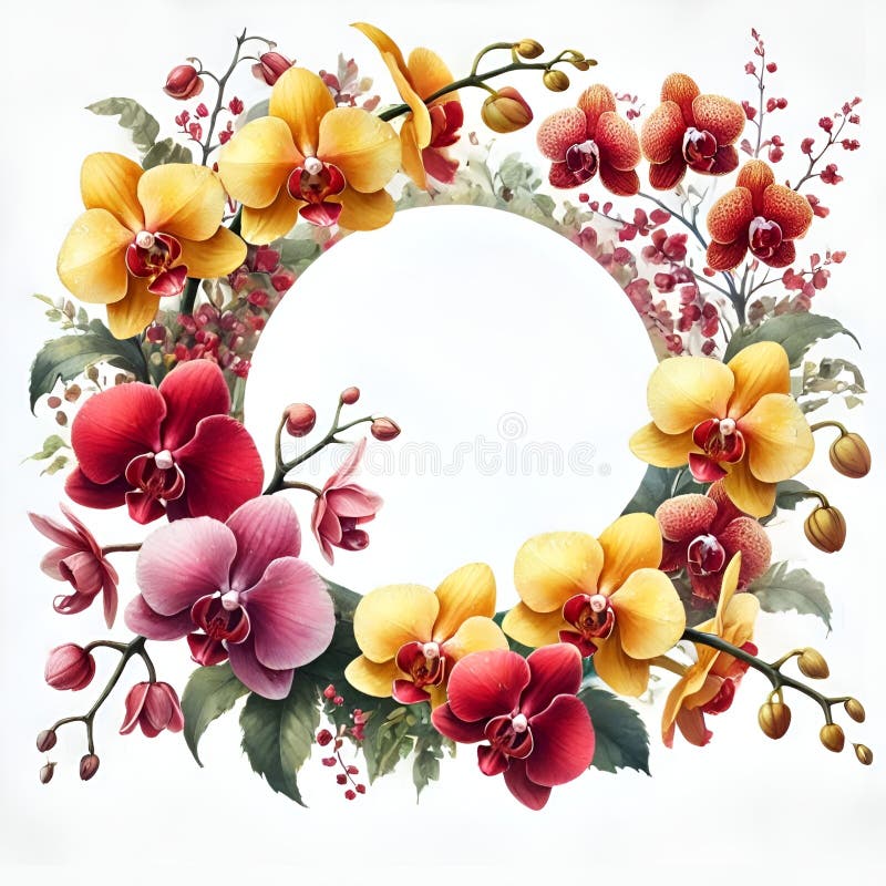 Orchids frame stock illustration. Illustration of petal - 354538726