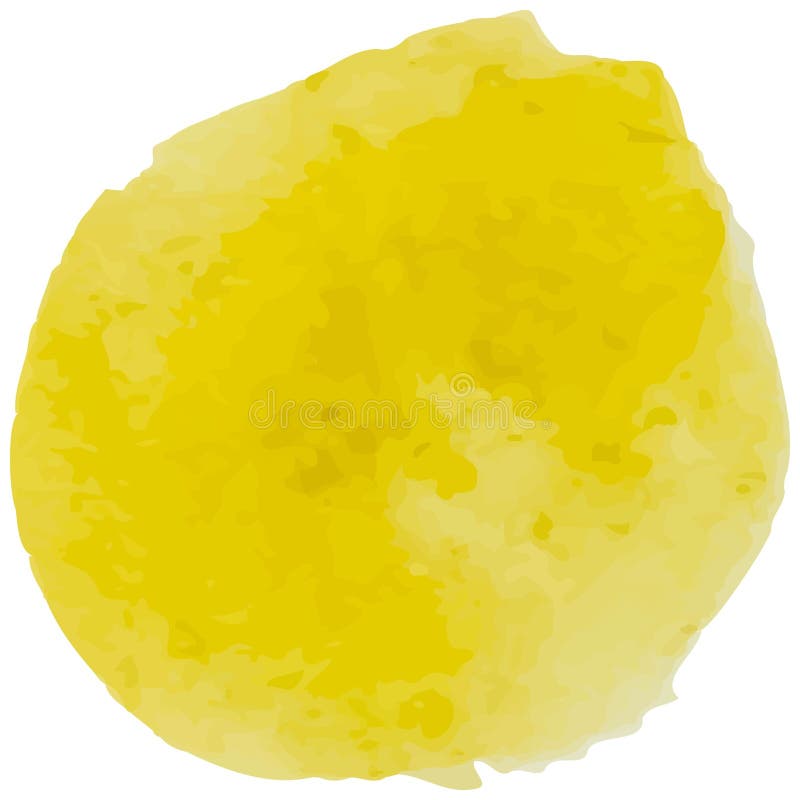 Watercolor Oval Vector Frame with Yellow Stain Stock Vector ...