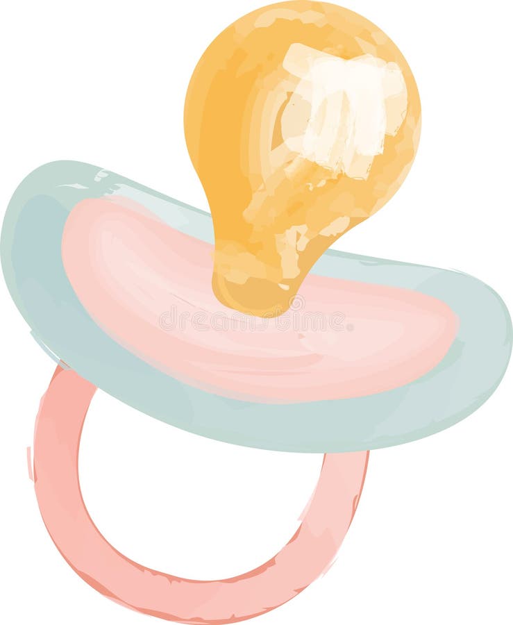 Watercolor Pacifier Accessory Stock Vector - Illustration of girl ...