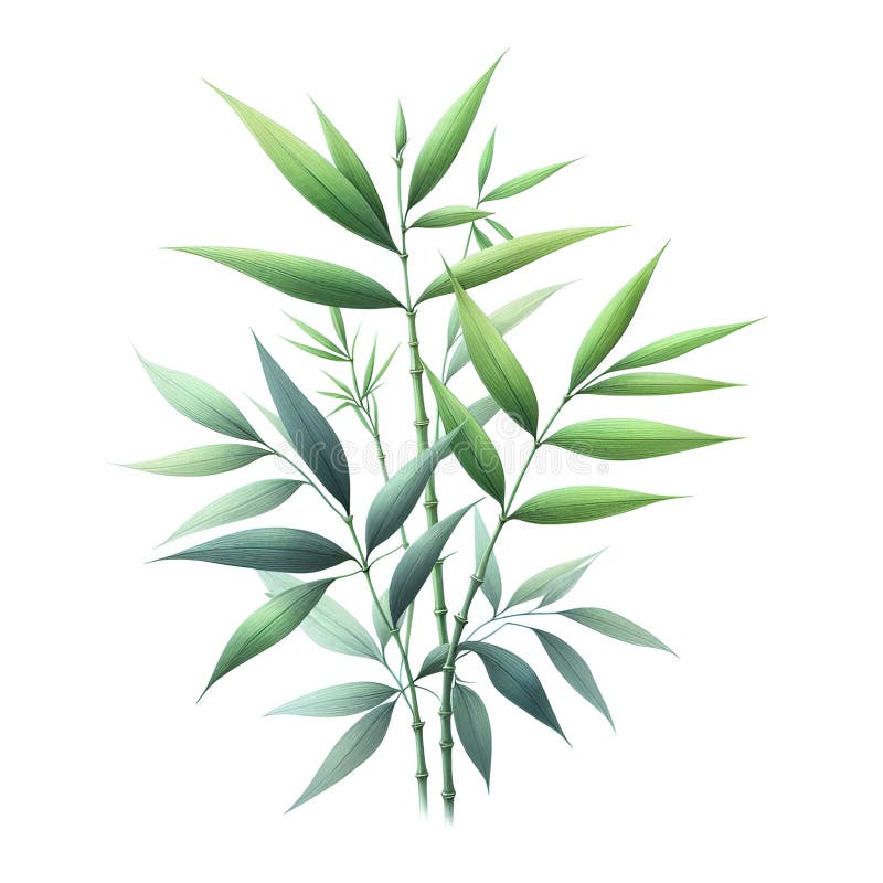 Watercolor Paint Bamboo Plant for Card Decor Stock Photo - Image of ...