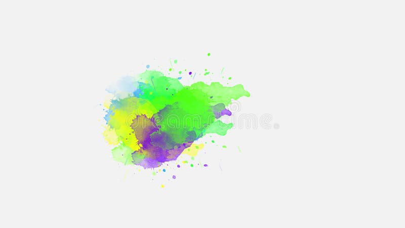 Watercolor Paint Brush Stroke, Ink Splash Transition Slow Motion Stock ...