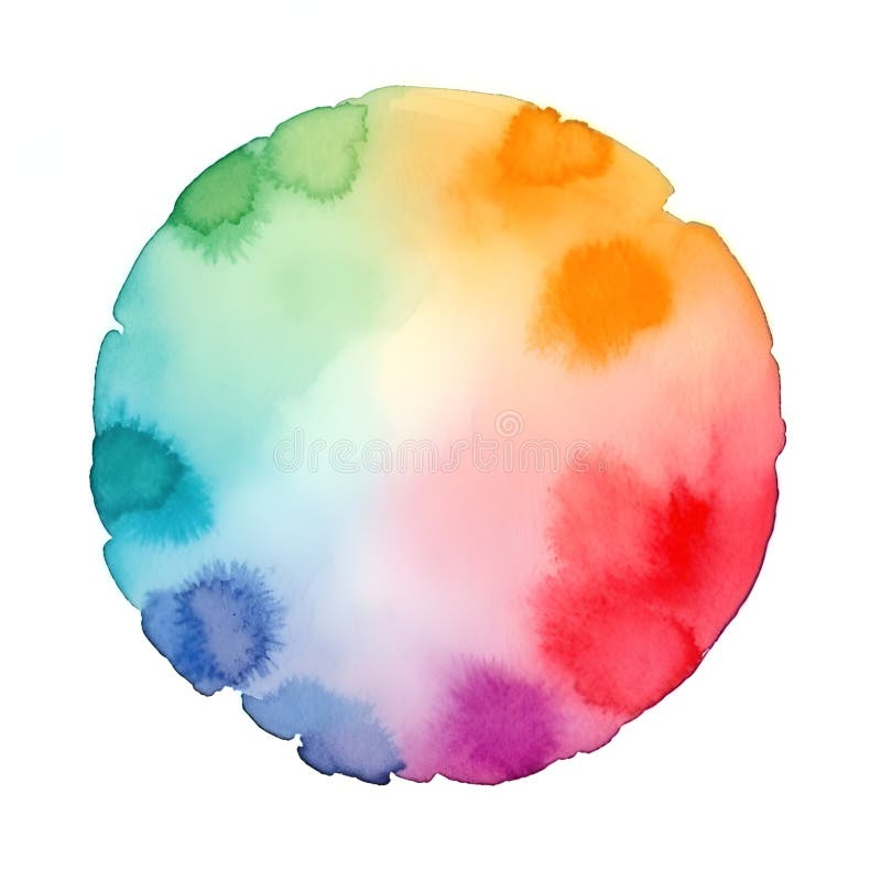 Watercolor Paint Colorful Paint Spot on White Background Stock ...