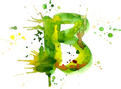 Watercolor Paint - Letter B Stock Illustration - Illustration of letter ...