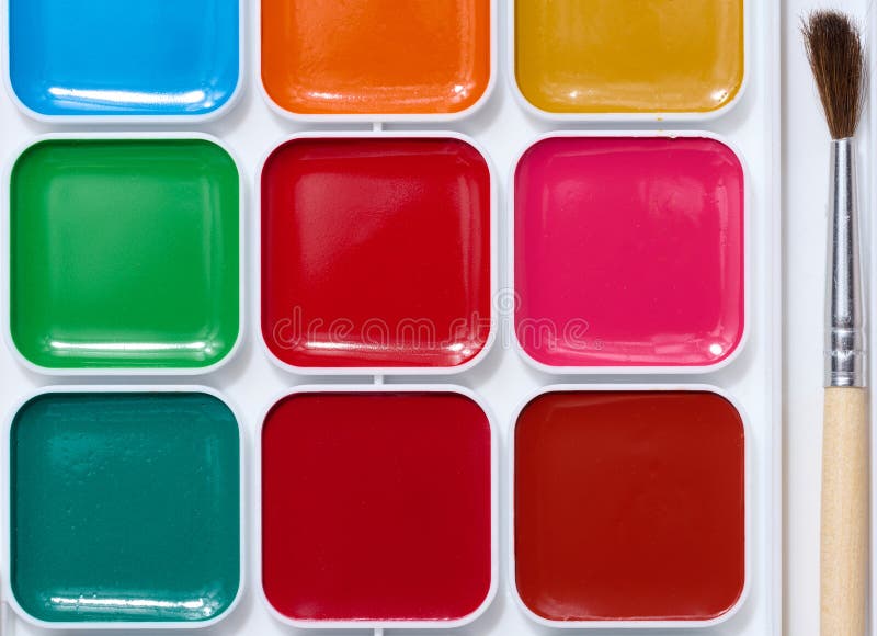 Watercolor Paint Palette, Object for Drawing and Creativity Stock ...