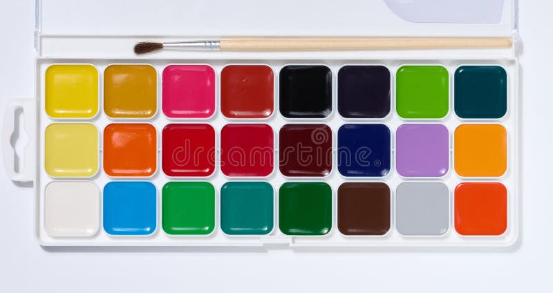Watercolor Paint Palette, Object for Drawing and Creativity, Cells ...