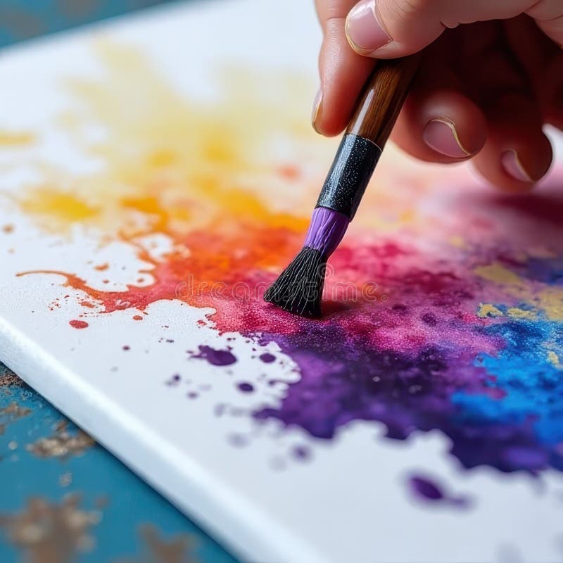Watercolor Paint Splatter in Abstract Art Stock Illustration ...