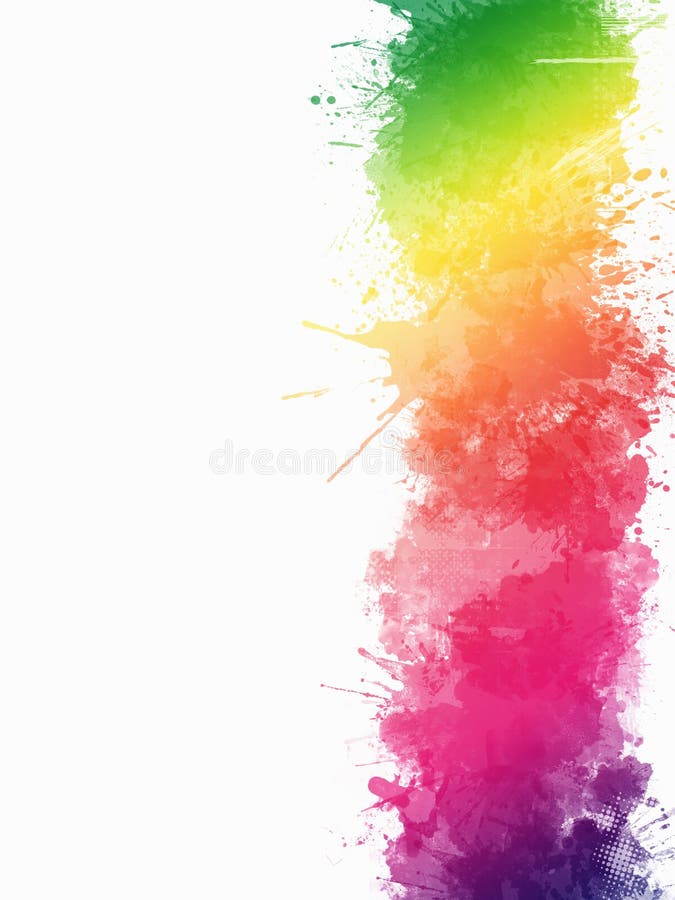 Watercolor Paint Splatter Border Stock Illustration - Illustration of ...