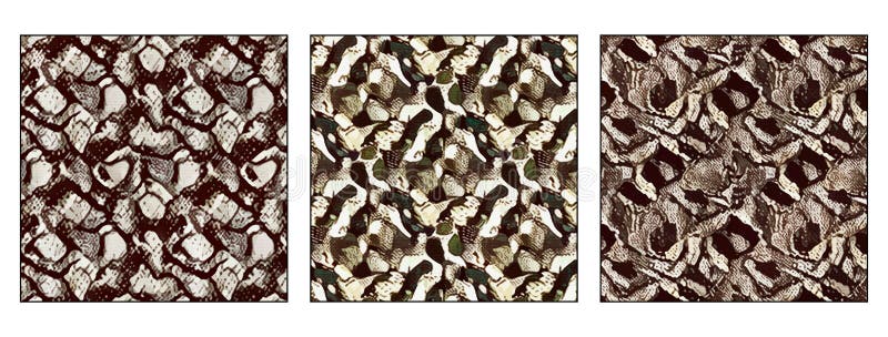 Watercolor Painted on Canvas. Snakeskin Pattern Stock Illustration ...