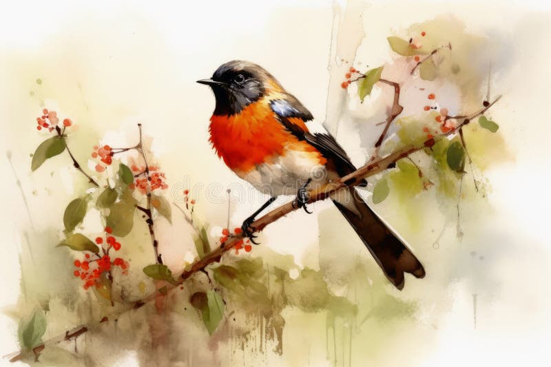 Garden Redstart Stock Illustrations – 95 Garden Redstart Stock ...