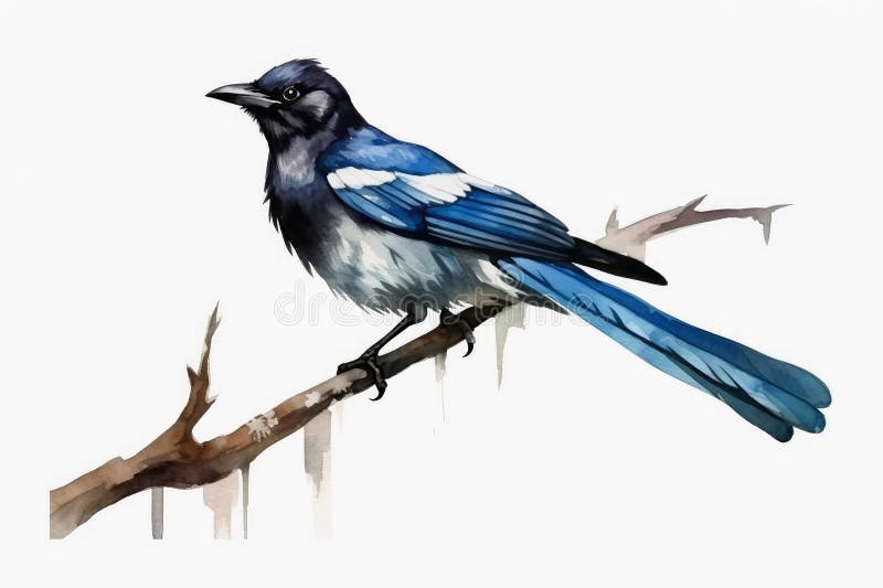 Magpie Watercolour Stock Illustrations – 31 Magpie Watercolour Stock ...