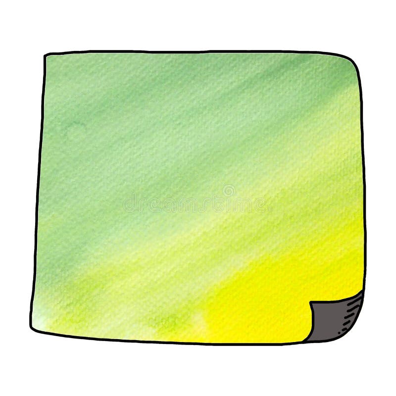 Ombre Green and Yellow Watercolor Painted Notepad Paper Sheet Stock ...