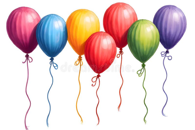 Watercolor Painting of Balloons in Many Colors As a Pattern Stock ...