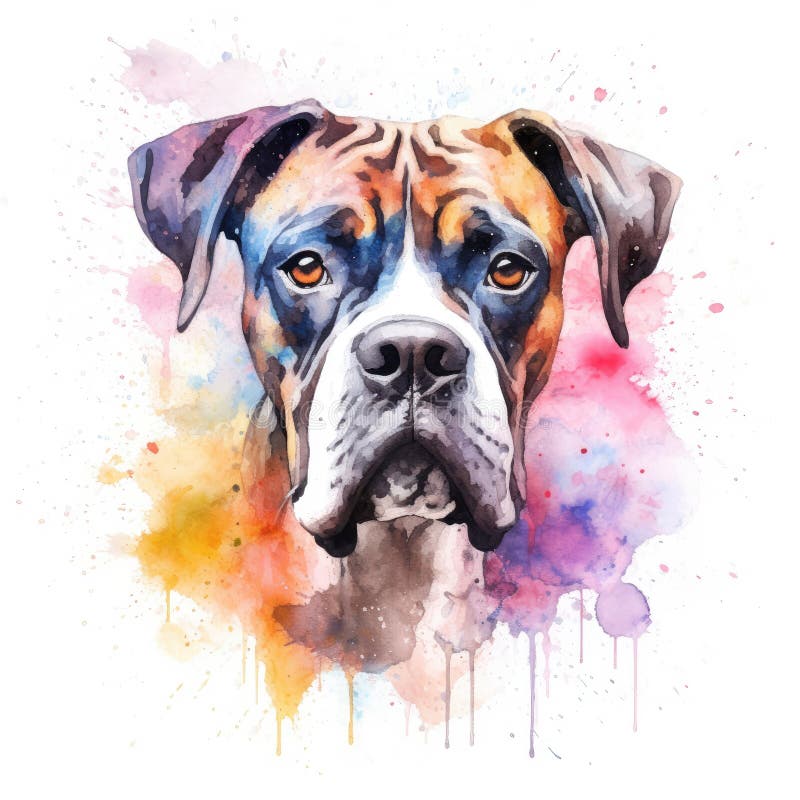Boxer Watercolor Stock Illustrations – 351 Boxer Watercolor Stock ...