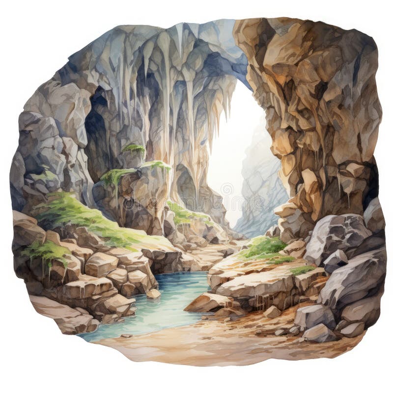Cavern stock illustration. Illustration of scenery, modern - 328673168