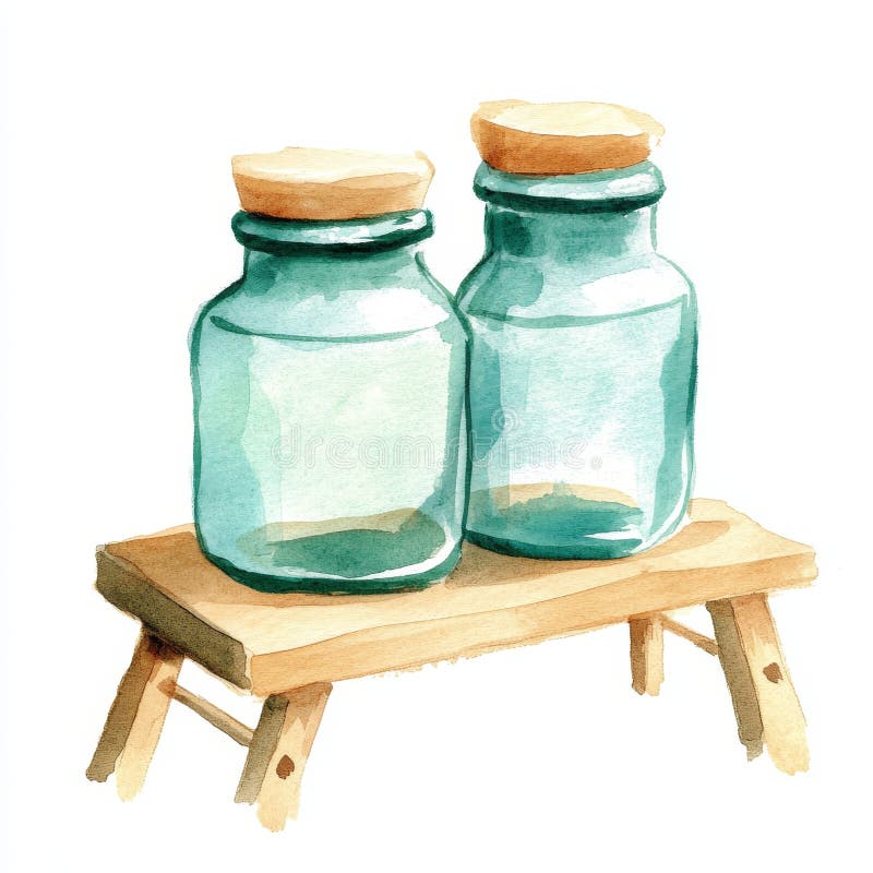 916 Watercolor Painting Jars Stock Photos - Free & Royalty-Free Stock ...