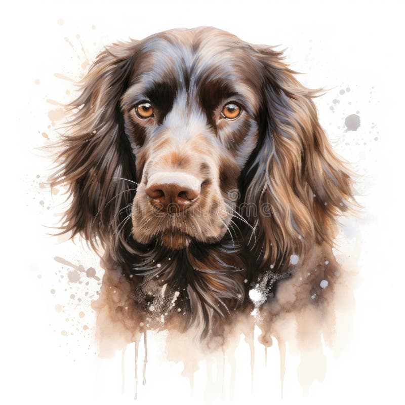 Field spaniel stock illustration. Illustration of painting - 328677399