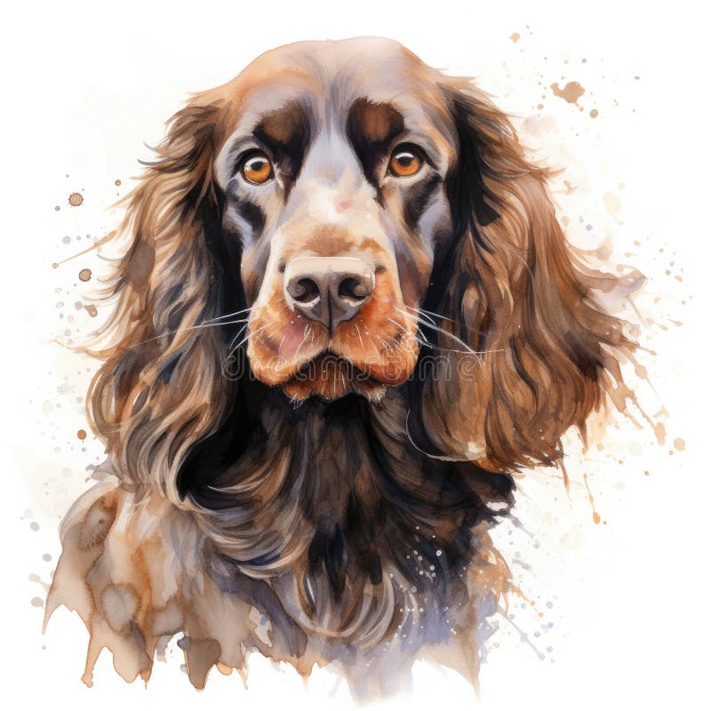 Field spaniel stock illustration. Illustration of painting - 328677404