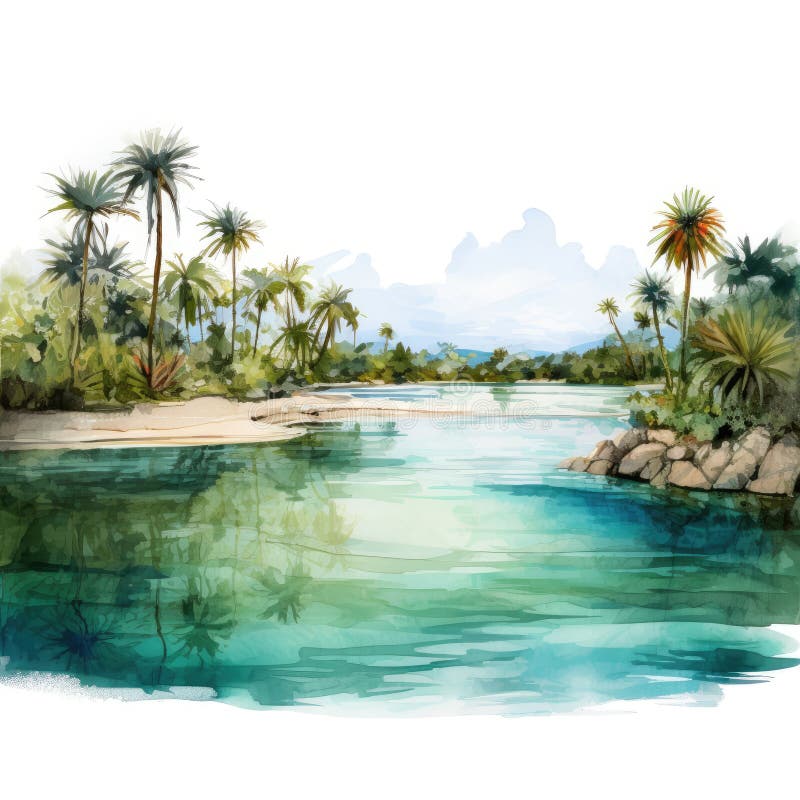 Lagoon stock illustration. Illustration of soft, landscape - 328679357