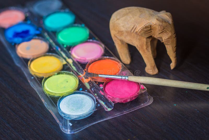 Watercolor Painting of an Object for Stock Photo - Image of green ...