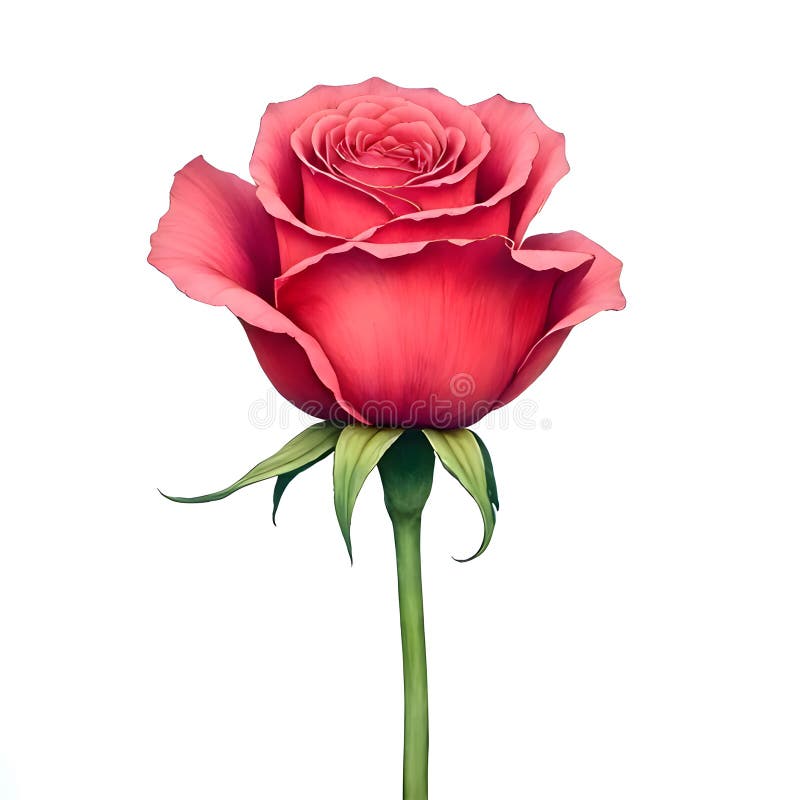 Watercolor Painting Rose Top View Pattern Stock Illustration ...