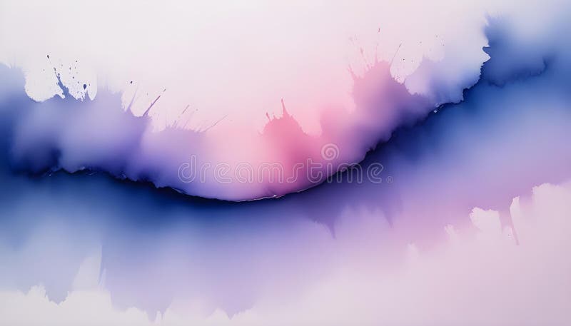 Watercolor Painting of Smooth Gradient from Deep Blue To Soft Lavender ...