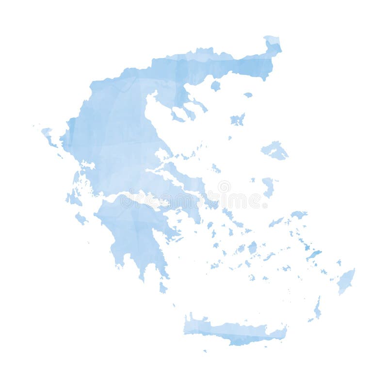 Watercolor Painting Vector Map of Greece Stock Vector - Illustration of ...