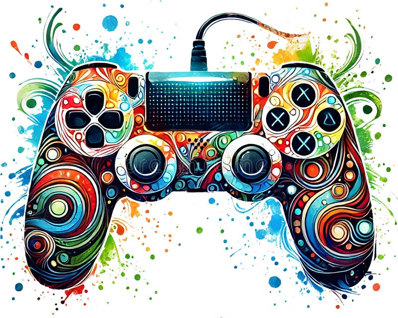 Watercolor Game Controller Stock Illustrations – 133 Watercolor Game ...