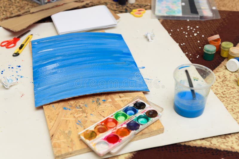 Watercolor Paints and Paper Closeup for Drawing, Artistic Creation at ...