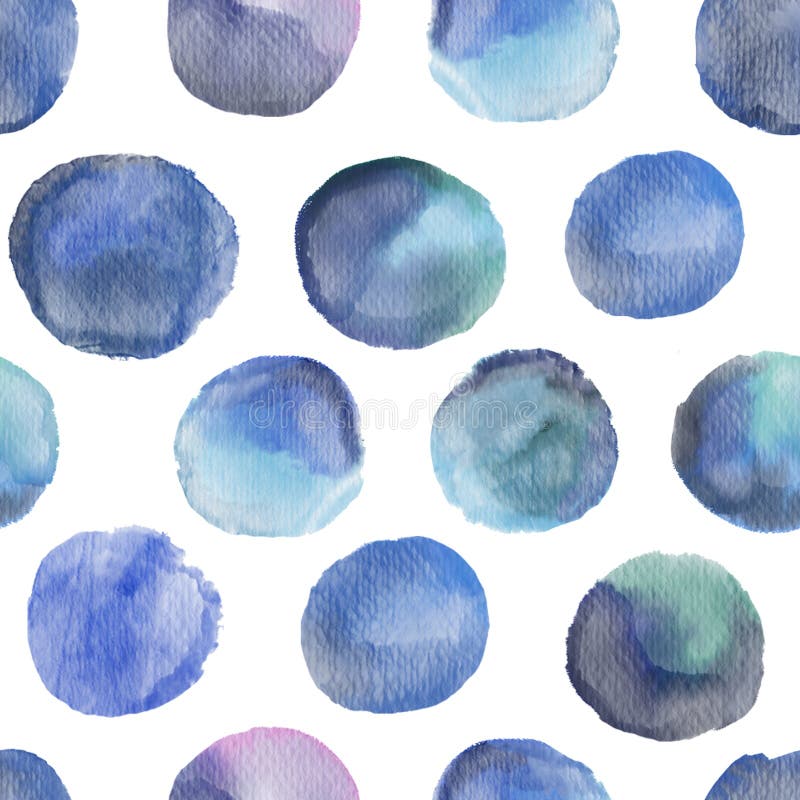 Watercolor Pattern with Cold Winter Dots, Rounds Stock Illustration ...