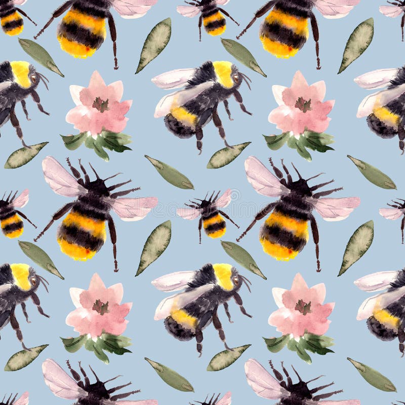 Fluffy Bumblebee in Yellow Top View with Wings Stock Vector ...