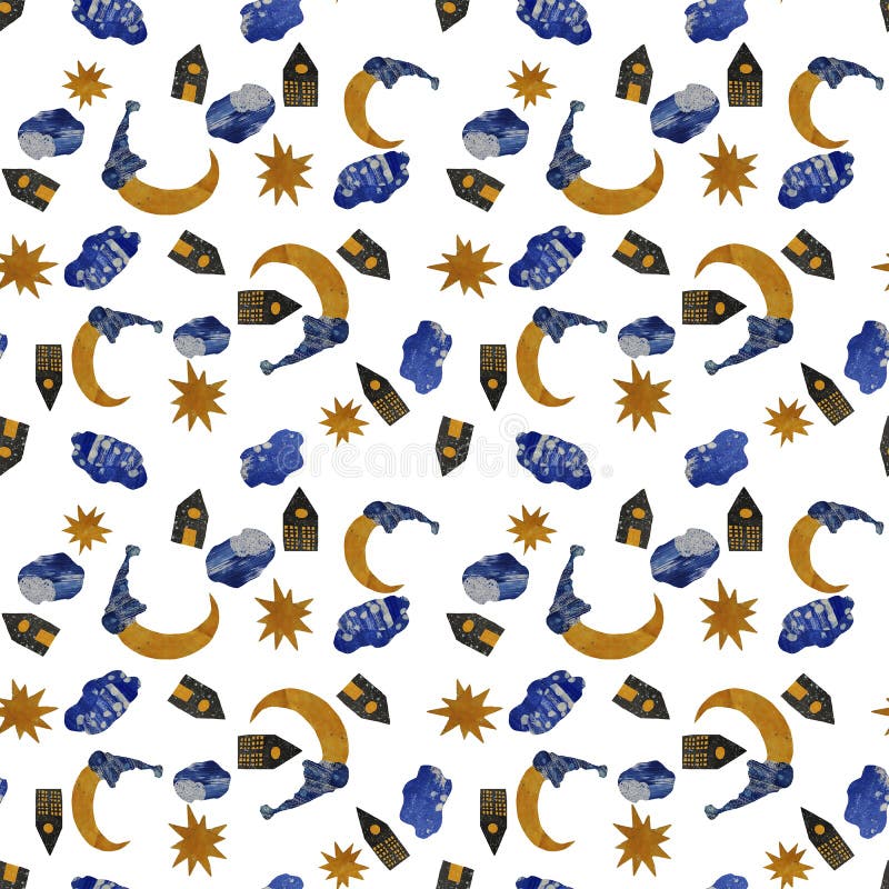 Watercolor Pattern, from Paper of Watercolor Handwork, a Good Night ...