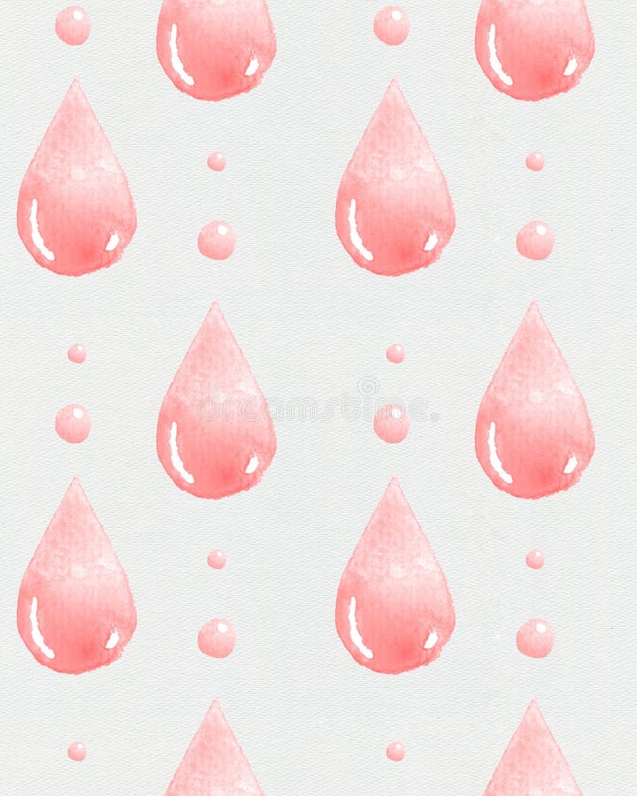 Watercolor Pattern of a Pink Drop Stock Illustration - Illustration of ...