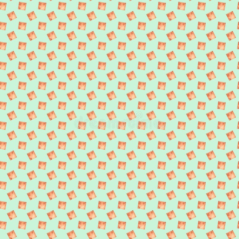 Watercolor Pattern with a Sheet of Notepad on a Green Background Stock ...