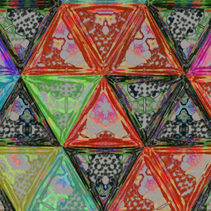 Abstract Watercolor Pattern. Tiled Geometric Continuous Background in ...