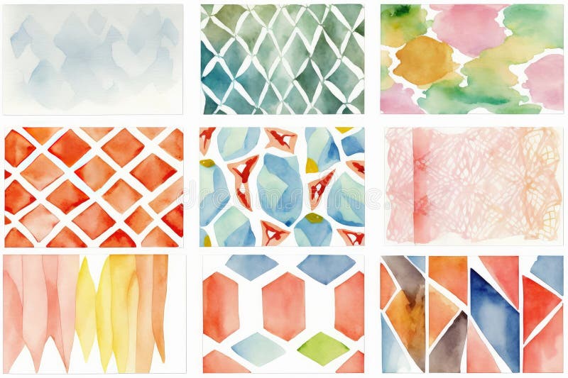 Watercolor Patterns. Artwork, Artist. Isolated on White Background ...