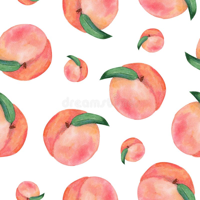 Peaches Watercolor Pattern Stock Photos - Free & Royalty-Free Stock ...